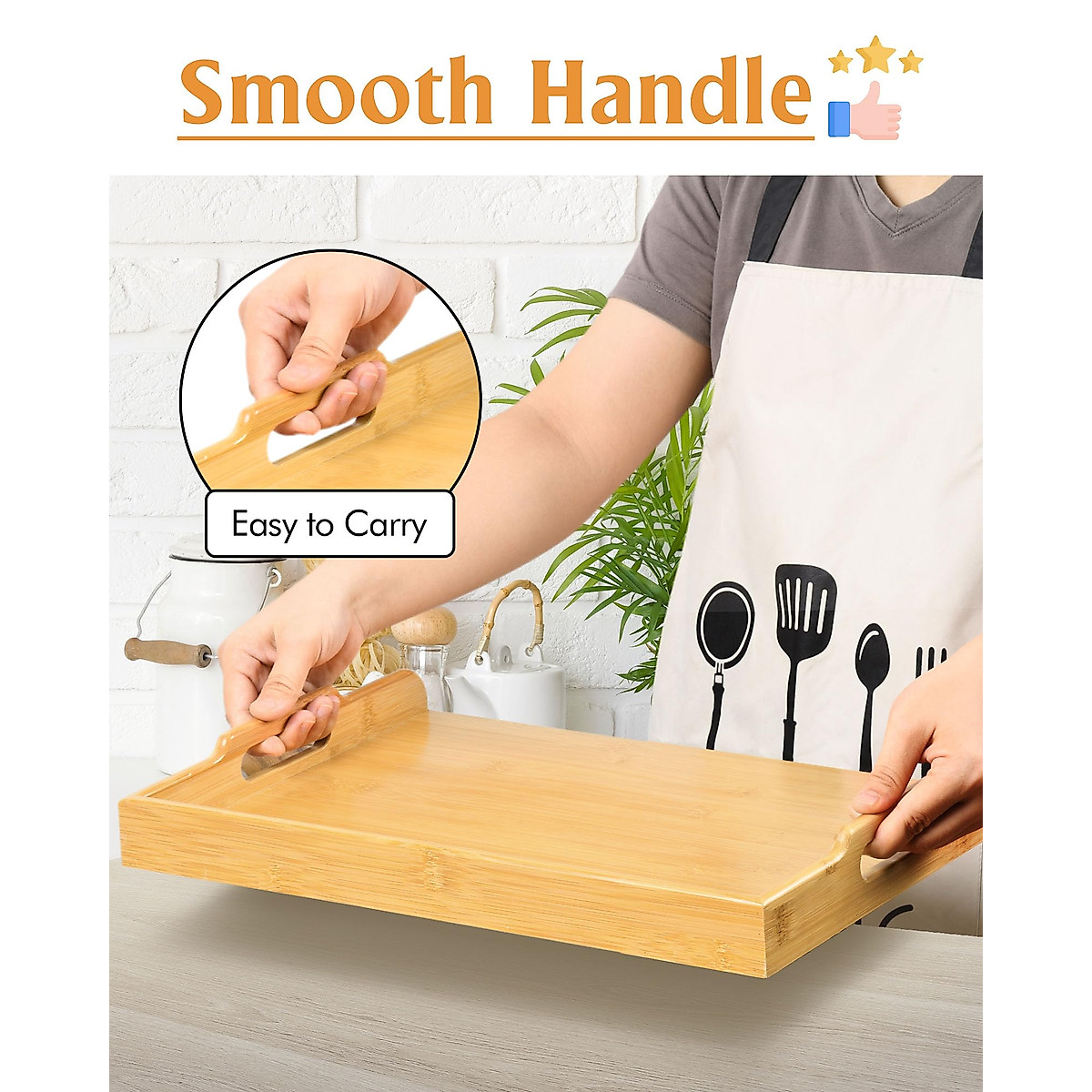 Bulado Bamboo Cutting Board, Compatible with Ninja Foodi SP101 SP201 SP301 Air Fryer, Heat Resistant Silicone Feet, for Countertop Convection Toaster Oven, Creates Storage Space, Protects Cabinets