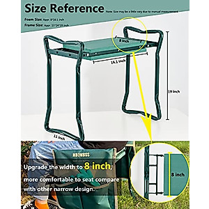 MBQMBSS Garden Kneeler and Seat, Heavy Duty Garden Kneeler Seat, Portable Gardening Tools, Foldable EVA Garden Helper Seat with 2 Tool Pockets, Premium Gardening Gift for Arthritis Gardeners