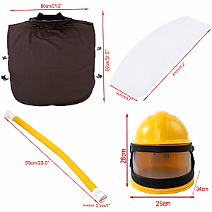 YaeKoo AIR Supplied Safety Sandblast Helmet Sandblaster Sandblasting Hood Protector Gear