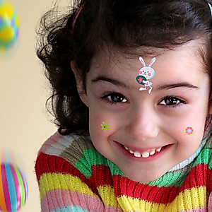 Naler Easter Stickers Sheet Assorted Easter Bunny Stickers for Easter Party Favor DIY Craft Art Making Decoration, 6-Pack, 300+pcs