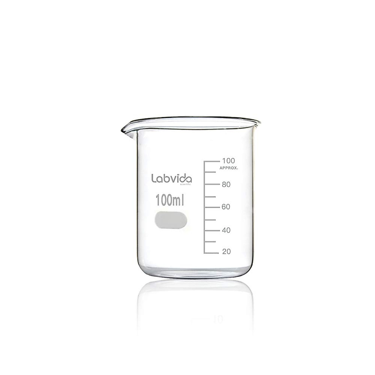 Labvida Upgrated 3 Size Low Form Beaker Set, 50ml 100ml 250ml, 3.3 Boro Glass Beakers with Printed Graduation, LVA017