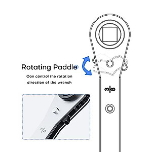HVAC Service Wrench, Refrigeration Ratcheting Wrench 3/8” 1/4” 5/16'' 3/16'' AC Wratchet Tool with Hex Bit Adapter UIInosoo for Air Conditioning, Refrigeration Equipment, Gas Furnace