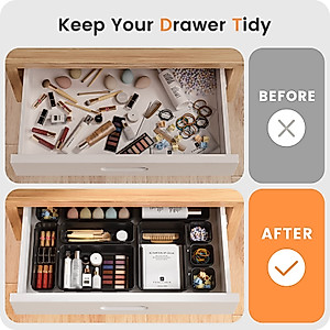 A-LuGei 【𝟯𝟮𝗣𝗖𝗦】 Plastic Desk Drawer Organizer Tray Divider Set, Makeup Organization and Storage Bin Container for Office Utensils Bathroom Kitchen Bedroom Gadget Tool Pantry Cosmetic Jewelry