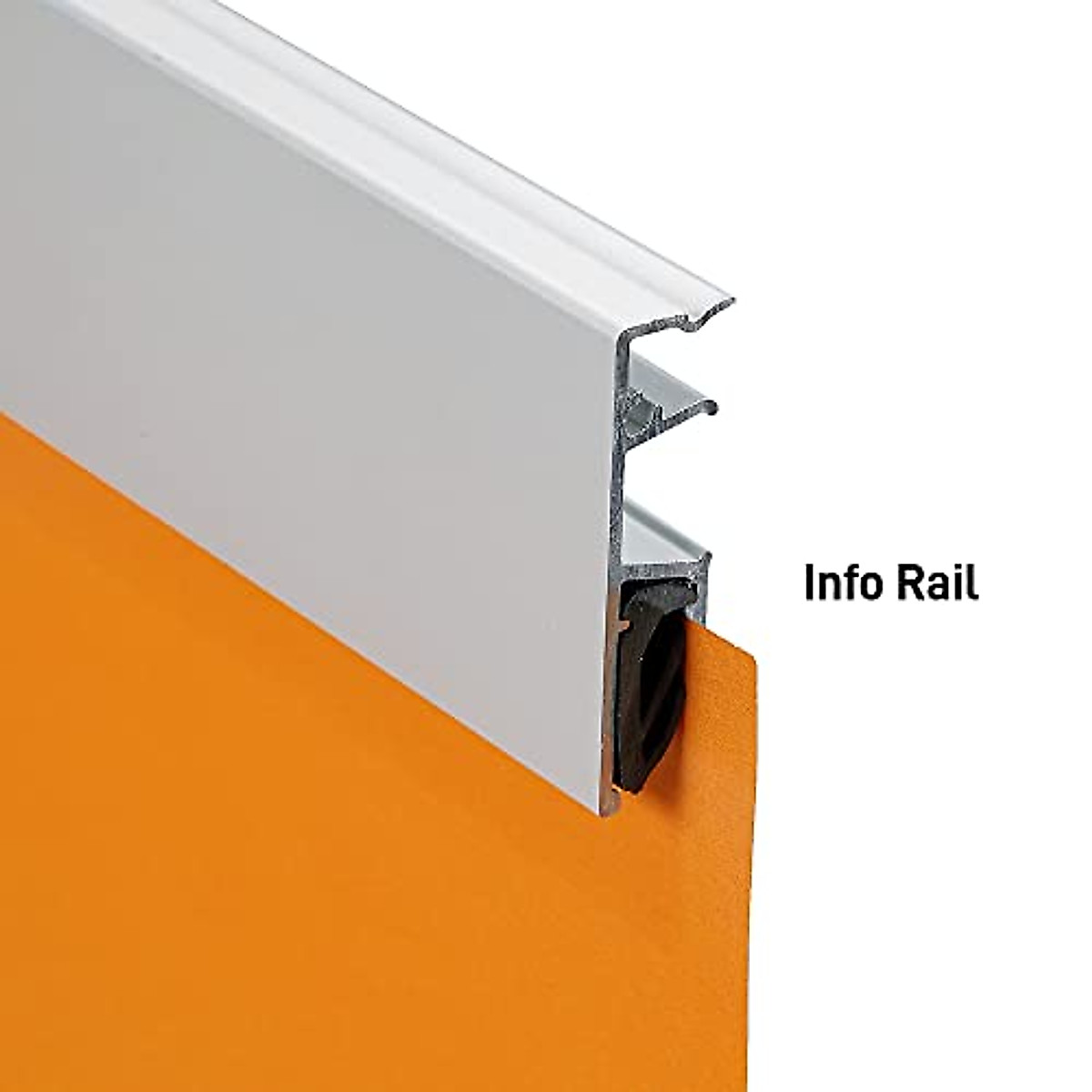 2x48-in. Art Display for Kids Artwork, Picture Rail in Silver for displaying Photos, Artworks, Posters, Notes, Documents at School, Home or Office - Ticket Holder for Restaurant, Wall Gallery