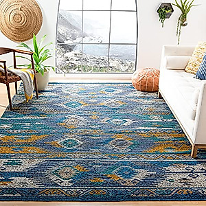 SAFAVIEH Canyon Collection Area Rug - 5' x 8', Pink & Red, Handmade Boho Southwestern Tribal Wool, Ideal for High Traffic Areas in Living Room, Bedroom (CNY108A)