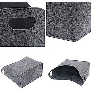 Geyecete Soft felt Pet Toy Bin Dog Toys Storage Bins - with Handles, Pet supplies storage Basket/Bin Kids Toy Chest Storage Trunk (Grey)
