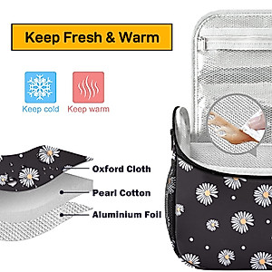 Buringer HOMESPON Insulated Lunch Bag for Women Reusable Lunch Box Cute Cooler Tote with Adjustable Shoulder Strap for Work Picnic or Travel