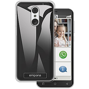 Shantime Emporia Smart 4 Case + Universal Mobile Phone Lanyards, Neck/Crossbody Soft Strap Silicone TPU Cover Bumper Shell for Emporia Smart 4 (4.95”)