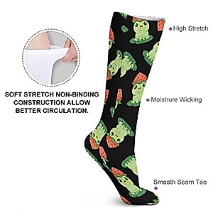 Strawberry Frog Socks 5 Pairs Pack Funny Crew Socks Novelty Dress Socks for Women Men Boys Girls