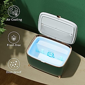 LVARA Mini Skincare Fridge 9 Liters, [Upgraded 2.0] Beauty Fridge with Constant Temperature. Portable Compact Makeup Refrigerator. Cosmetics Storage for Bedroom, Office. Dark Green