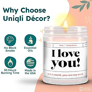 I Love You Gifts for Her - Candles Anniversary Gift for Her, I Love You Candle Gifts for Girlfriend, Love Candles Gifts for Wife, Romantic Gifts for Her, Sister Non Toxic Aromatherapy Scented Candles