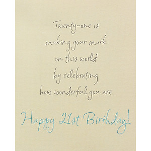 American Greetings 21st Birthday Card (Being Young)