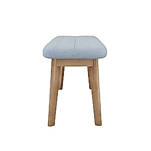 WoodShine Home Wood & Upholstered Bench for Kitchen, Dining Room, Living Room, Entryway, (Natural, 39.4inches)