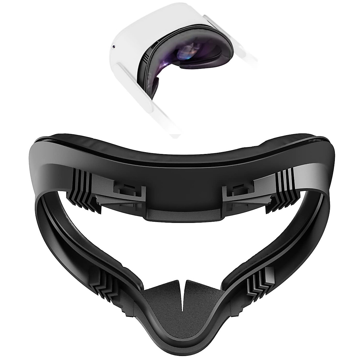 NIUVR Face Fitness Vent Interface Compatible with Oculus Quest 2 VR Headset Accessories, Removable PU Mask Foam Facial Pad/Lens Cover Protector/Breath Bracket Compatible with Quest2 Glasses Spacer