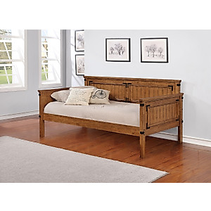 Coaster Home Furnishings Oakdale Farmhouse Wood Twin Size Daybed for Guestroom 38-inch Headboard Bedroom Lounger Rustic Honey 300675