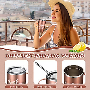 Nuenen 4 Set Teacher Appreciation Gifts, 16 oz Teacher Travel Mug with Handle and Lid, Teachers Day, Birthday Gifts For Teacher, New Teacher Graduation Gifts, Thank You Tumbler Gift(Teal)