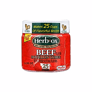 HERB-OX Beef Bouillon Cubes, Beef Stock Seasoning, 25 Ct, 3.25 oz