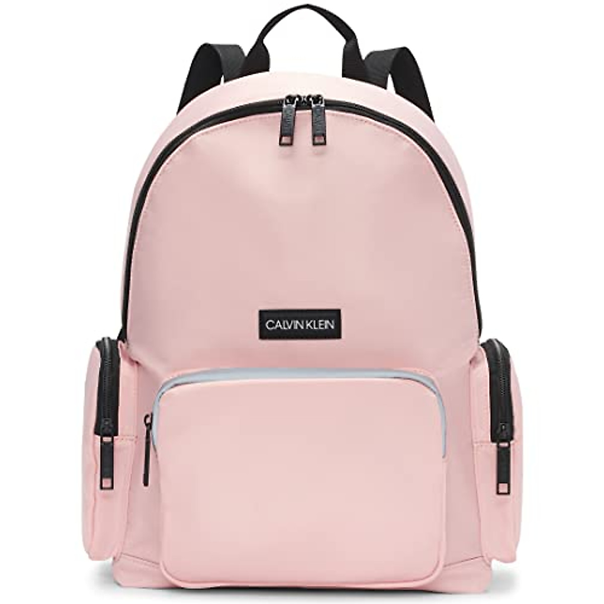Calvin Klein Women's Basic Side Front Zipper Pocket Backpack, Mellow Rose, One Size