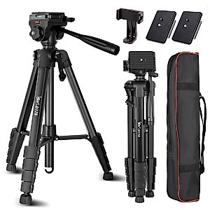 Tripod, Lusweimi 74-Inch Camera Tripod Stand with Travel Bag for Photography/Video Recording, Professional Heavy Duty Tripod with Wireless Remote & Phone Holder for DSLR/SLR/DV/Projector/Phone
