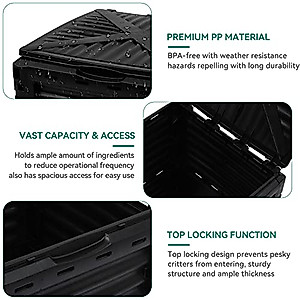 YITAHOME Large Outdoor Compost Bin, 80 Gallon (300L) Composter Box with Snap-on Top Lid and Aeration System, Lightweight Garden Compost Barrel Tumbler, Easy Assembly, BPA Free