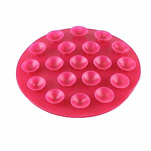 (Pack of 2) Creative Children's Tableware Sucker Baby Kids Magic Suction Mat Portable Double-Sided Suckers Anti-Slip Plate Bowl Cutlery Placemat(Rose Red)