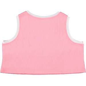 Ladies Rugrats 90's Fashion Shirt - Rugrats Angelica and Reptar Mesh Tank Top (Pink White, Large)