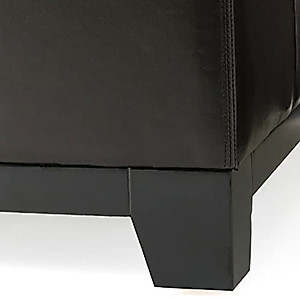 Christopher Knight Home Darlington Bonded Leather Ottoman, Espresso Brown