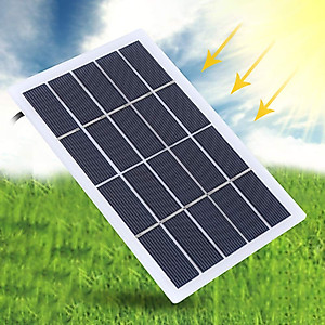 Flbirret 2W 5V Polysilicon Solar Charging Panel with DC Interface for 3.7V Battery - Ideal for Outdoor Garden Lamp and Low-Power Appliances