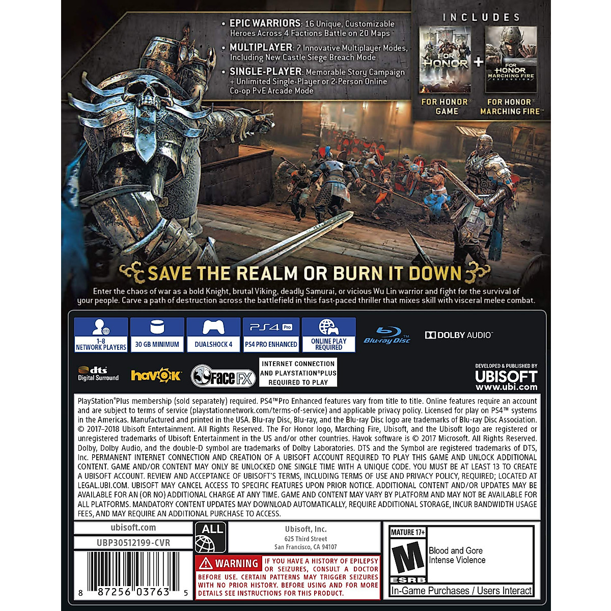 for Honor Marching Fire - PlayStation 4 Standard Edition