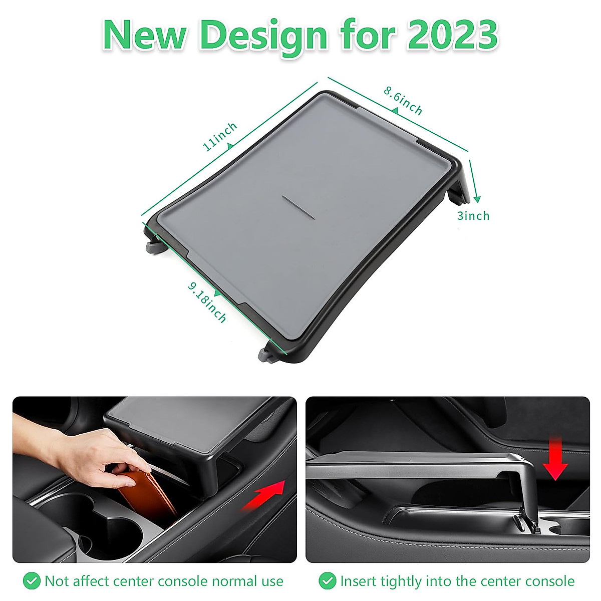 FanpBow Tesla Model 3 Model Y Center Console Desk, Tesla Table for Eating, Stable Working & Food Eating Table for Tesla Car, Holding Your Essentials During Road Trips, Autopilot (Fit 2023 2022 2021)