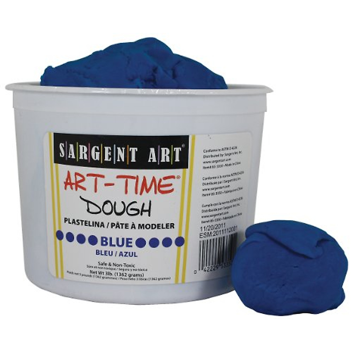 Sargent Art 3-Pound Art-Time Dough, Blue, Non-Toxic, Very Malleable, Adaptable, Easy Storage, Reusable.