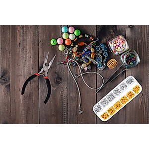 Paxcoo 1200Pcs Open Jump Rings and Lobster Clasps Jewelry Findings Kit with Pliers for Jewelry Making (Silver and Gold)