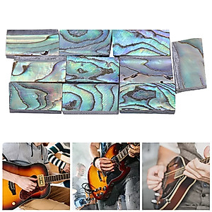 Guitars Fretboard Inlay Material, 10Pcs Abalones Shells Blanks Handle for Mosaic Art for Jewelry Design