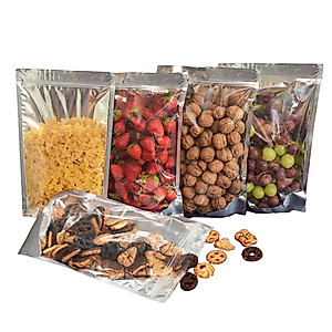 SARKA 30 Food Storage 1 Gallon Mylar Bags- Long Term and Extra Thick Baggies- Resealable Food, Jewelry, Accessories Bags- 14"L x 10"W x 2"H