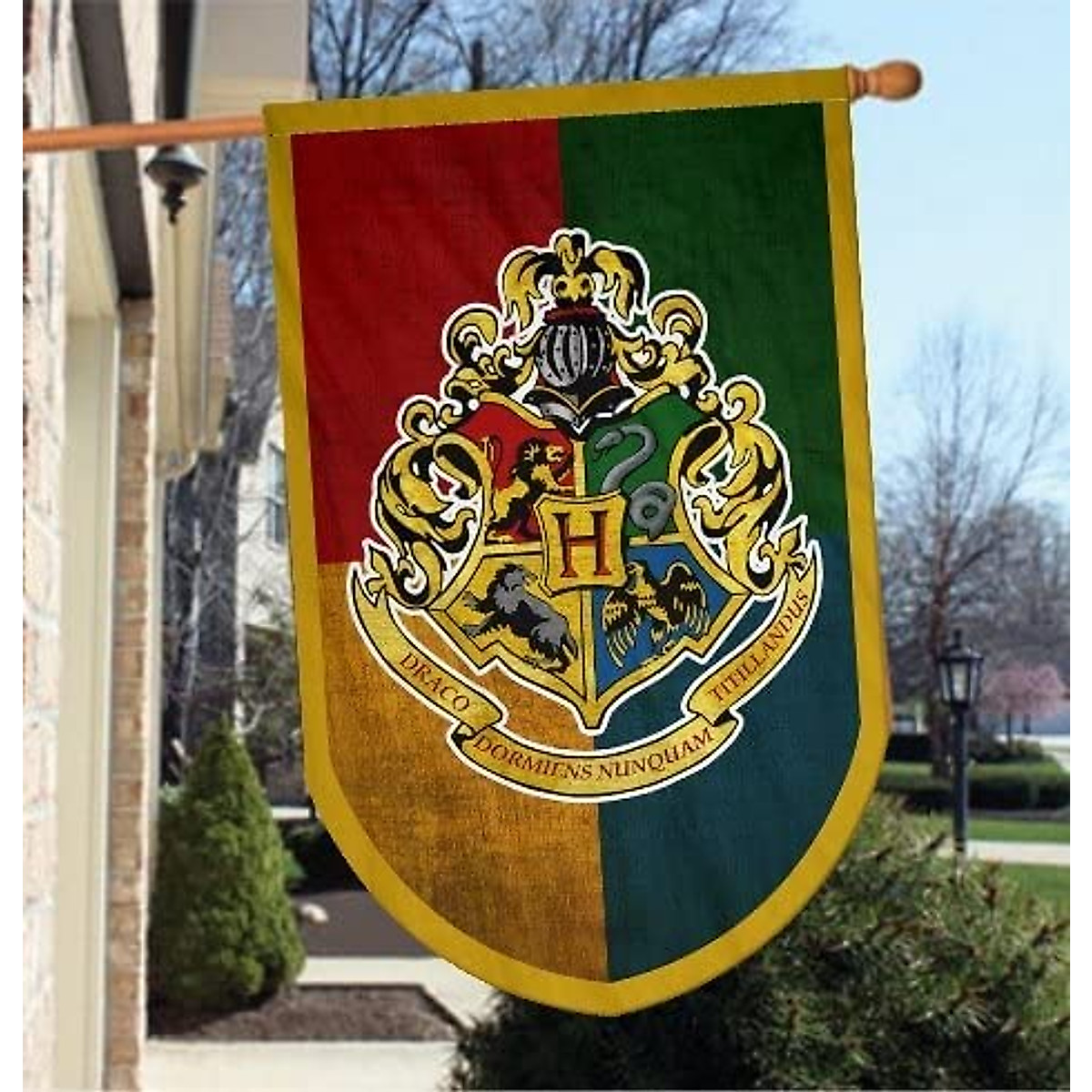 Wizard Style Banner - Home Flag 37x24 in - Printed on Both Sides - Durable Enough for Outside Conditions - Perfect Barware Man Cave Gift - Unique HP Collectible Accessories