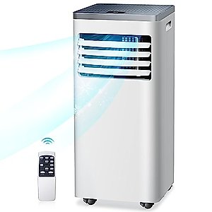 R.W.FLAME 10,000BTU Portable Air Conditioner for Room Up to 450 Sq.Ft,with Dehumidifier & Fan,Standing Air Conditioner for Room,Portable AC unit with Remote Control & Window Kit,LED Display