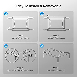 Cooling Elevated Dog Bed, Raised Dog Bed for Medium Size Dog, Chew Proof Dog Cot with No-Slip Feet, Washable Breathable Mesh, Easy Clean, Portable, for Indoor or Outdoor Black