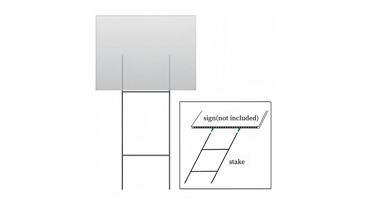 Heavy Duty Metal H-Stakes for Outdoor Signage | 25 Pack
