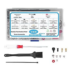 366Pcs Laptop Notebook Computer Replacement Screws Kit with Screwdriver Brush Set Kit Motherboard Standoffs Screw Kit for Laptop Computer SSD Hard Disk
