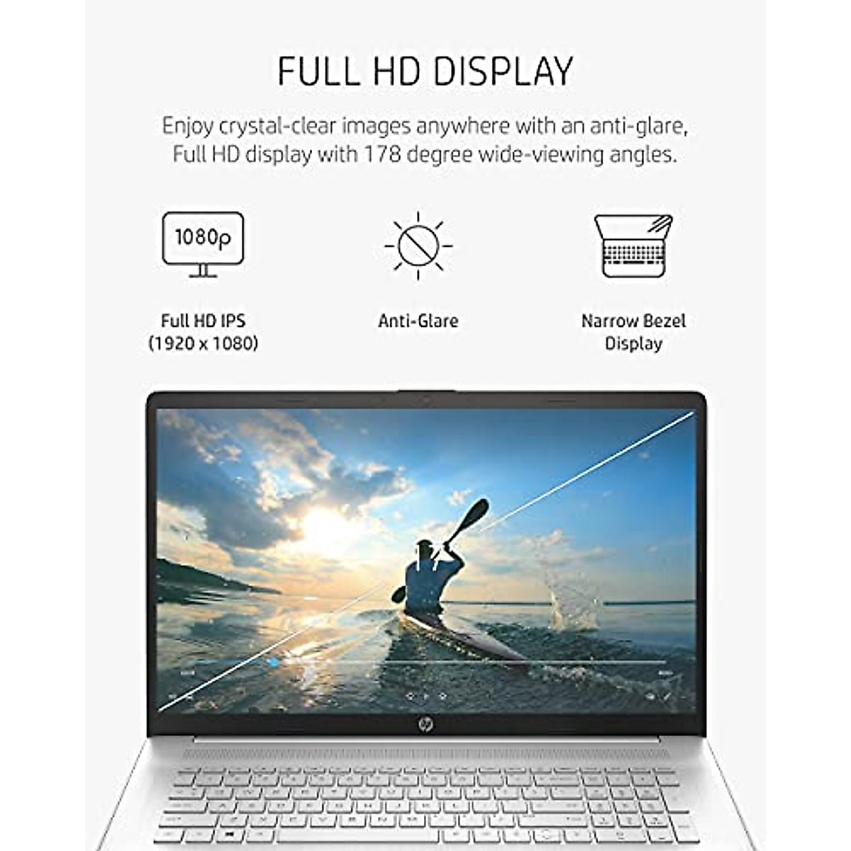 HP 17 Laptop PC, 11th Gen Intel Core i5-1135G7, 8 GB RAM, 512 GB SSD Storage, 17.3-inch Full HD IPS Display, Windows 10 Home, Anti-Glare Screen, Long Battery Life, Web-cam & Mics (17-cn0020nr, 2021)