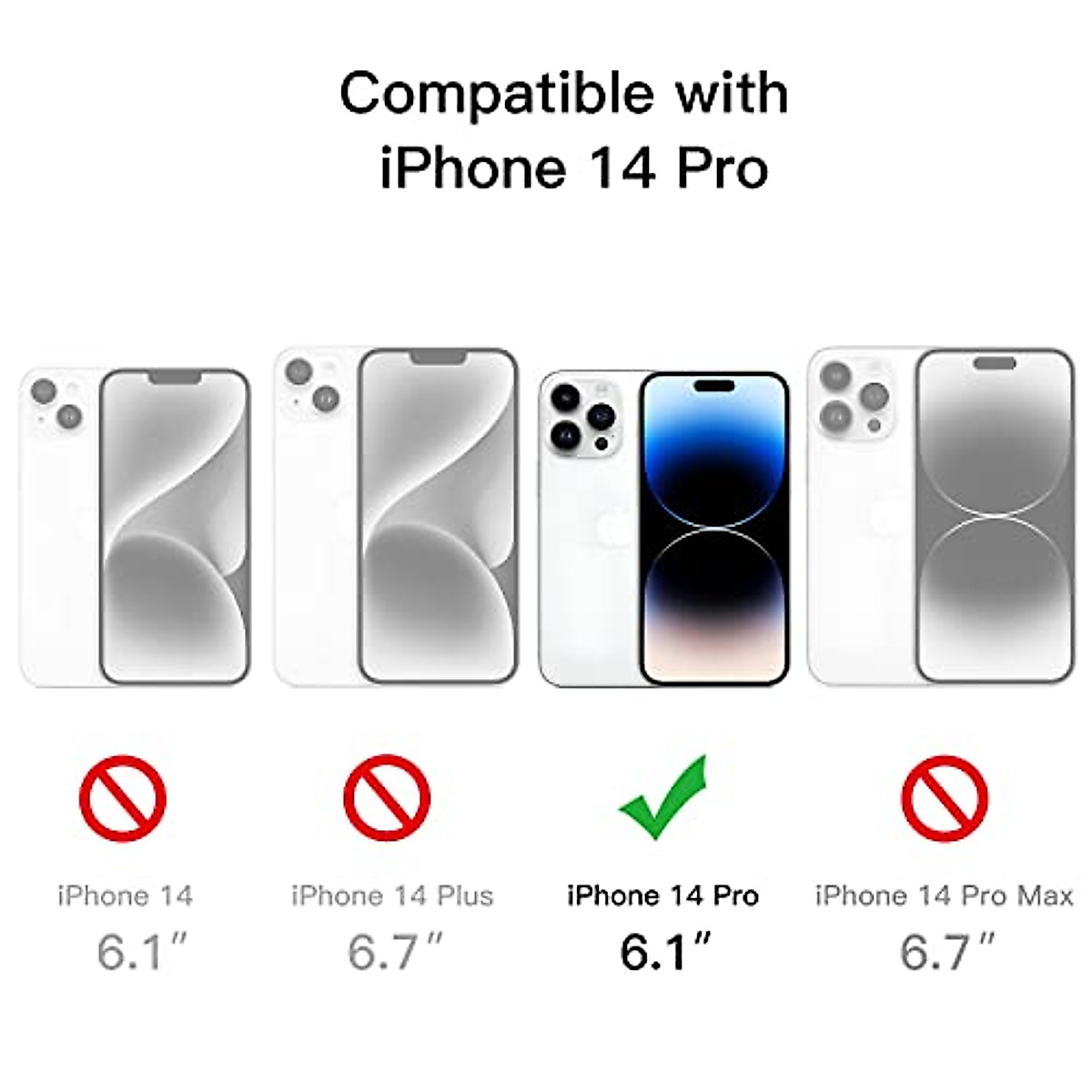 JETech Ultra Slim (0.35mm Thin) Case for iPhone 14 Pro 6.1-Inch, Camera Lens Cover Full Protection, Lightweight Matte Finish PP Hard Minimalist Case, Support Wireless Charging (Black)