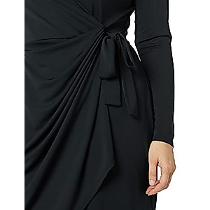 Amazon Essentials Women's Long Sleeve Classic Wrap Dress (Available in Plus Size), Black, XX-Large