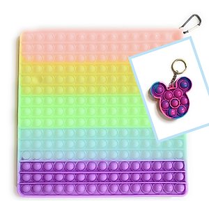 Pop It Glow in The Dark Bubble Pop Fidget Autism Sensory Toys 225 Bubble Popper Toy & Bubble Popper Keychain Stress Relief ADHD