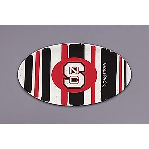 Magnolia Lane NC State University Wolfpack Football Oval Striped Platter, 12.25-inch Length, Melamine, Kitchen Accessories