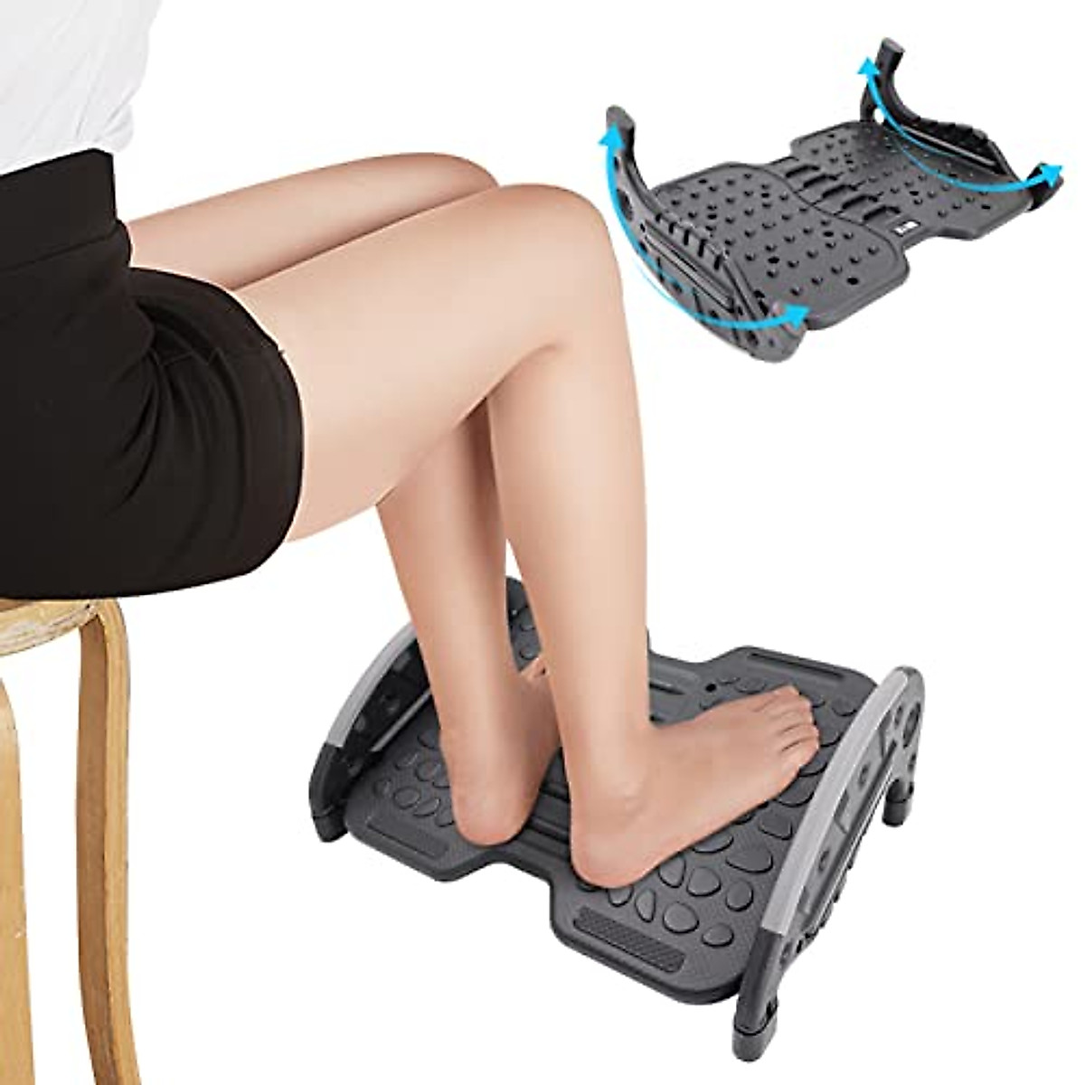 Under Desk Foot Rest: Rocker, Massage, Relieve Fatigue