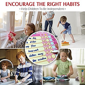 Nardo Visgo Reusable Kid Chore Chart Reward Chart, Easy Way to Motivate Your Kids Develop Good Behavior, Magnetic Dry Erase Responsibility Training Chart for Kids Children, with 4 Markers and Eraser