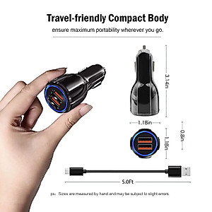 Fast Car Charger 5FT USB C Charging Cable Power Cord Wire Compatible for Remarkable 2 Paper Tablet, Onn Pro 8", Pro 10.1", ONN Surf 8” ONN Surf 10.1” Gen 2 Model & More USB-C Port Tablet Charger