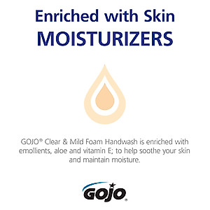 GOJO Clear & Mild Foam Handwash, EcoLogo Certified, 700 mL Hand Soap Refill ADX-7 Push-Style Dispenser (Pack of 4) - 8711-04