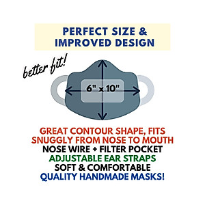 Hope Love Shine Checkered Face Masks w/Adjustable Ear Loops & Filter Pocket - Reusable, Washable Cloth Fabric Face Masks for Women, Men, Adult (Solid Black, Buffalo Plaid Red, Navy, White - 4 Pack)