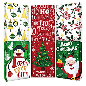 SULOLI Christmas Gift Boxes with Lids, 12 Pack Patterned Shirt Clothes Boxes for Christmas Wrapping Gifts